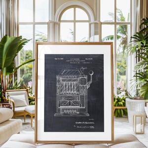 Slot Machine Patent Print, Gambler Gift, Patent Art Poster, Gaming ...