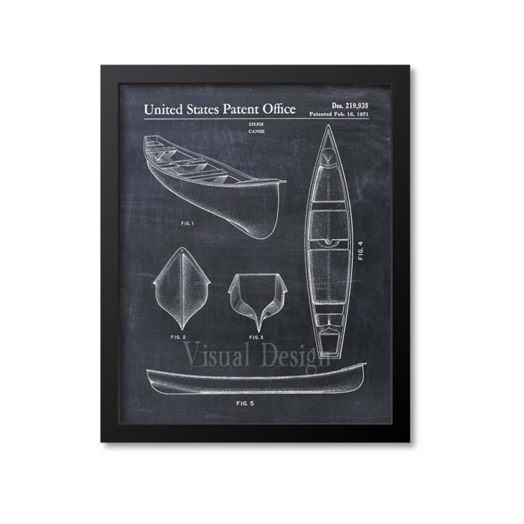 Canoe Patent Print Wall Art - Etsy