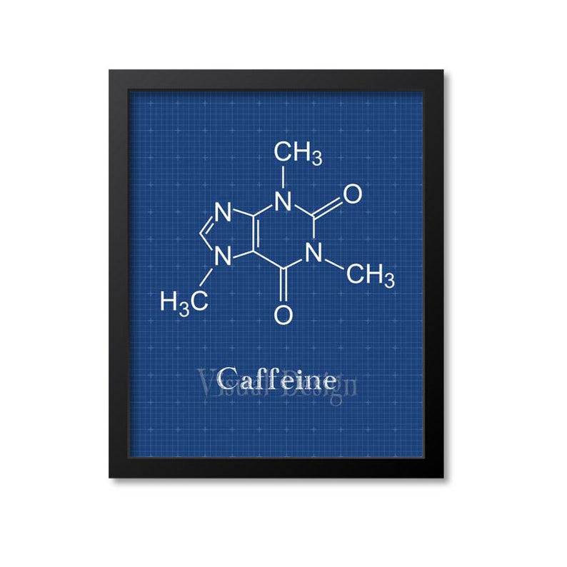 Caffeine Molecule Coffee Art Print Coffee Poster Science - Etsy