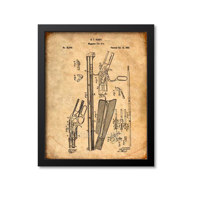 Winchester Repeating Rifle Patent Print Wall Art | Etsy