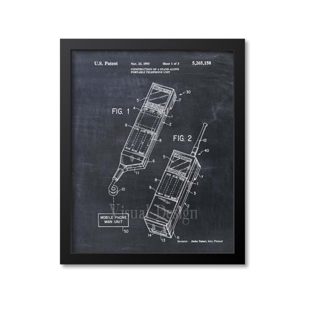 Cellular Phone Patent Print, Cell Phone Wall Art Poster - Etsy