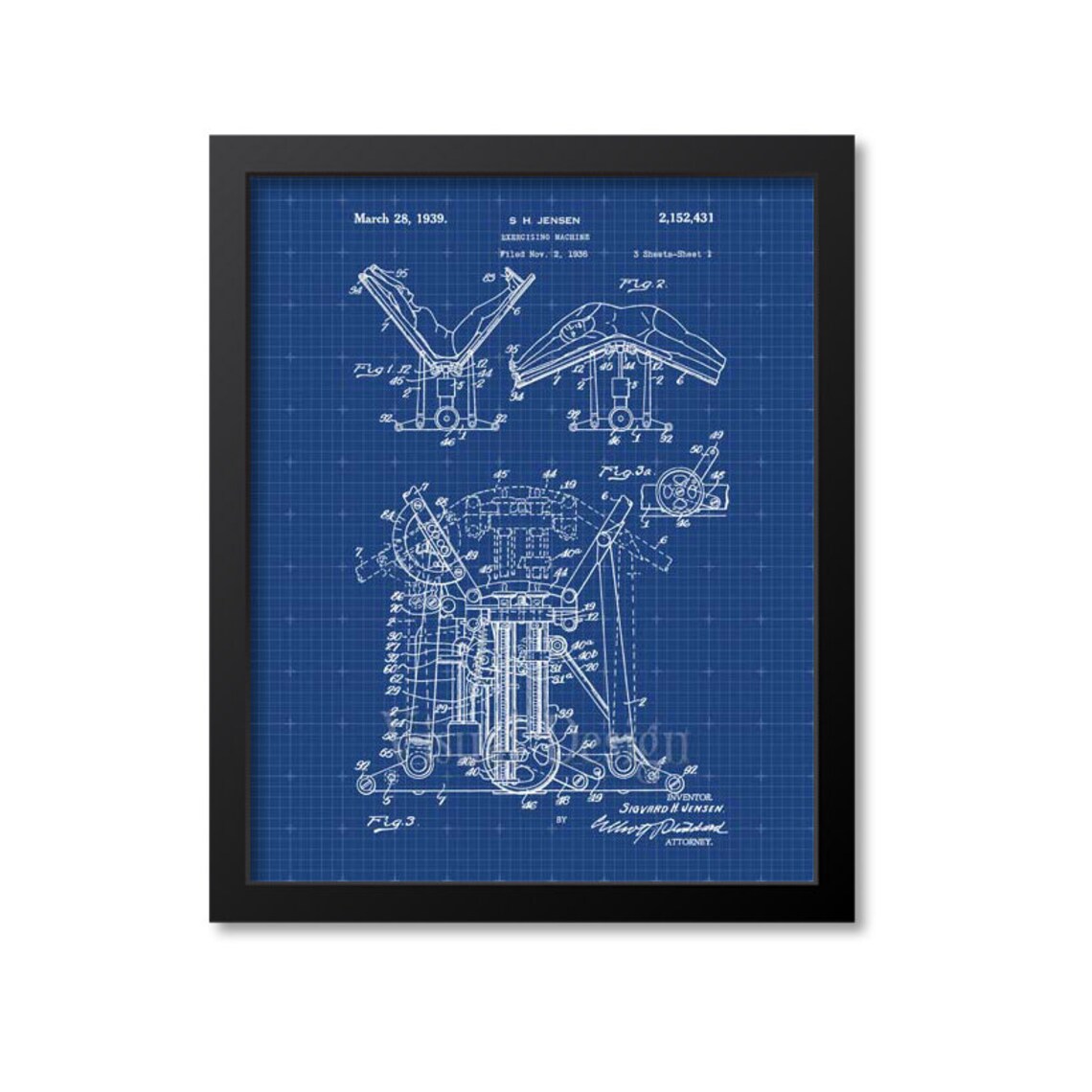 Exercising Machine Patent Print Art - Etsy