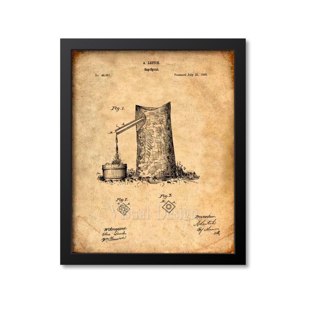 Maple Syrup Tap Patent Print Wall Art Kitchen - Etsy
