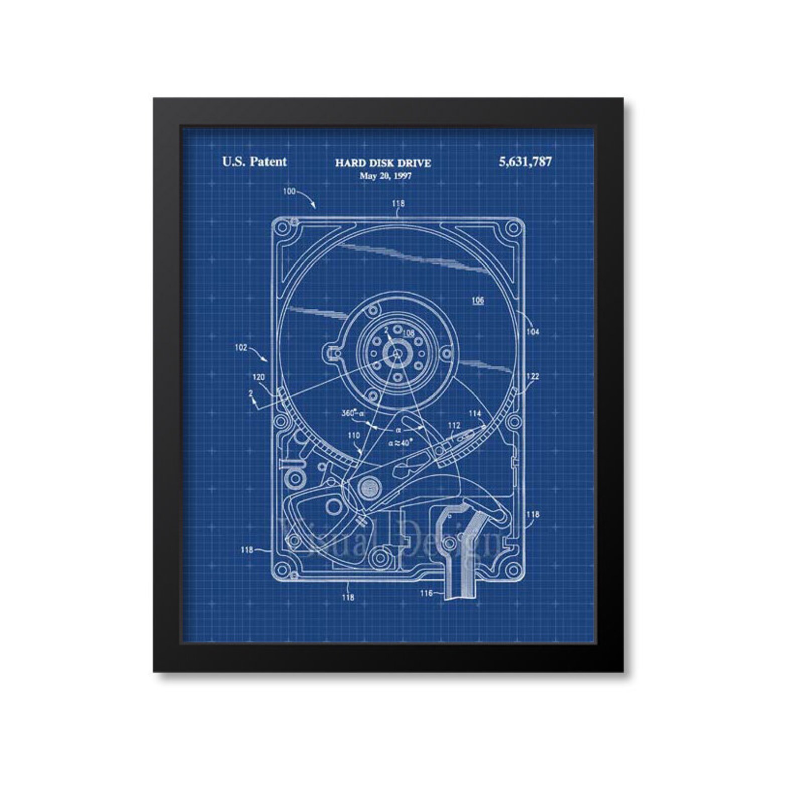 Computer Hard Disk Drive Patent Print Wall Art, Computer Art, Computer ...