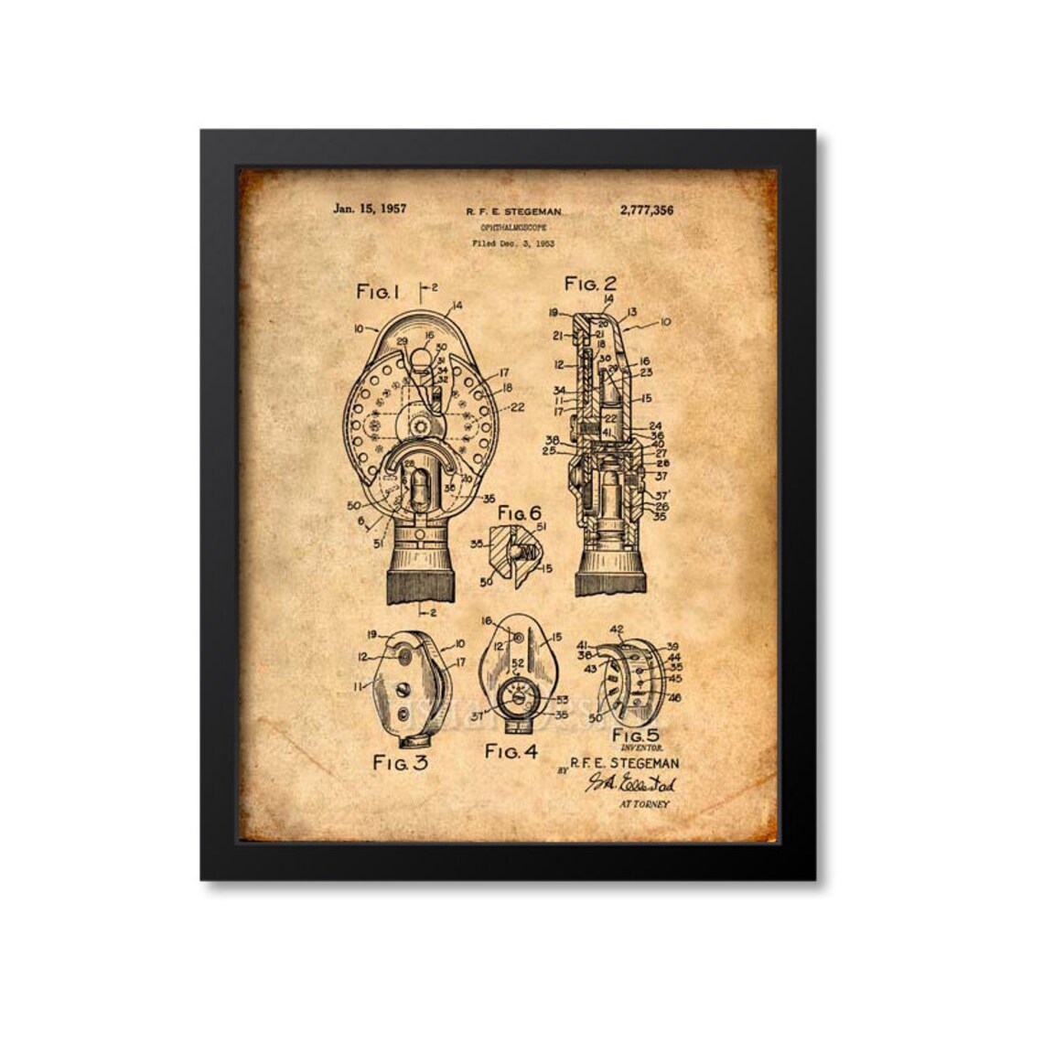 Ophthalmoscope Patent Print - Ophthalmoscope Patent Art Print - Patent ...