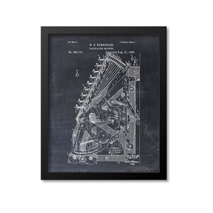 Adding Machine Patent Print Patent Art Poster Calculating Machine ...