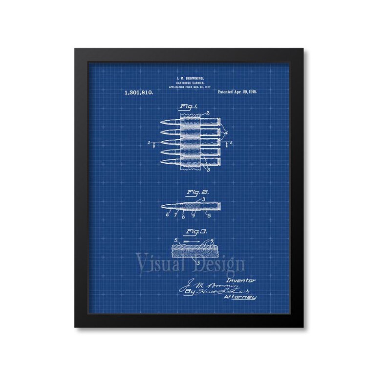 Machine Gun Bullet Carrier Patent Art Print Patent Poster Gun | Etsy