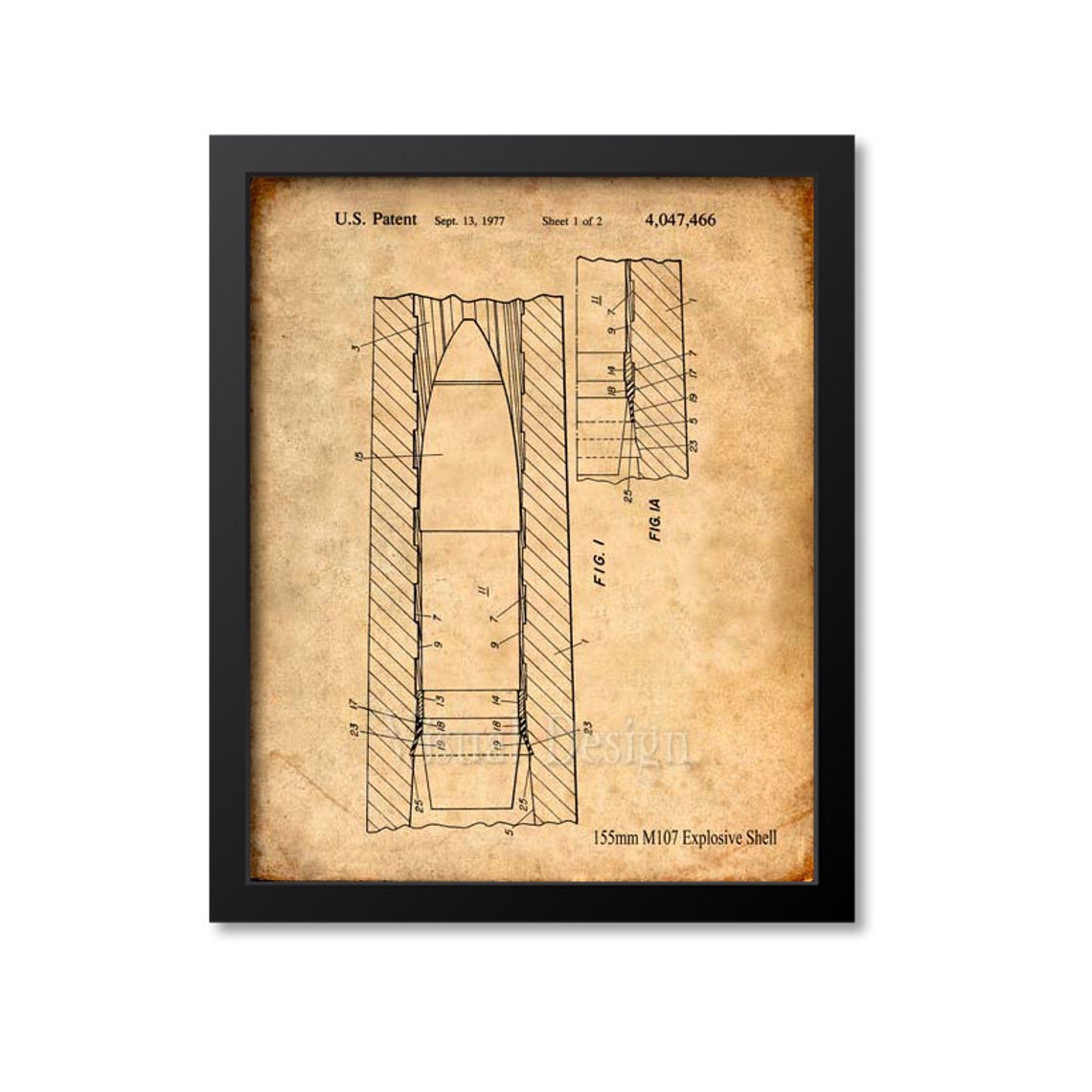 Patent Print 155mm M107 Explosive Shell Patent Art Print - Etsy