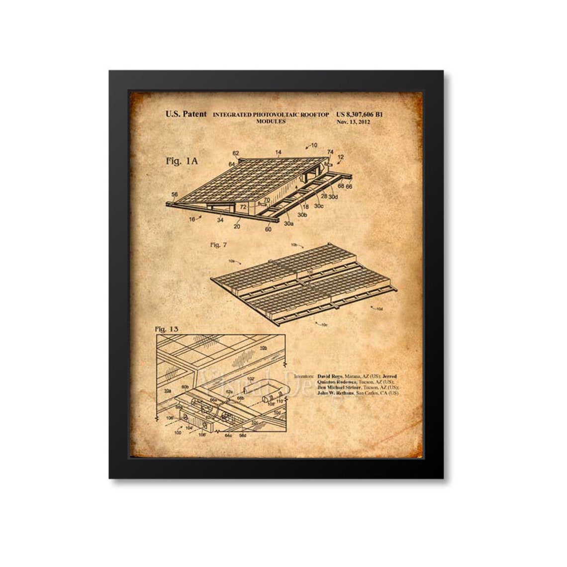 Solar Energy Patent Print of Integrated Photovoltaic Rooftop - Etsy