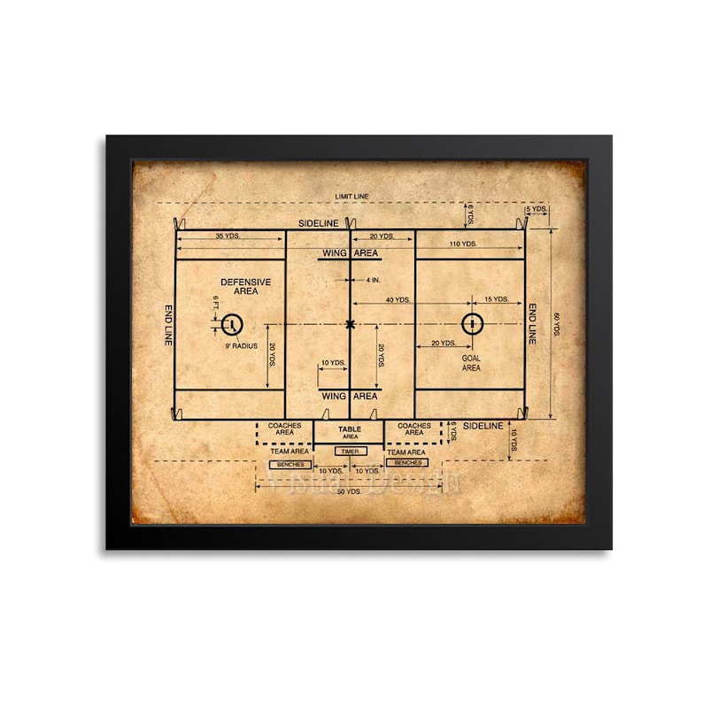 Lacrosse Coach Gift, Lacrosse Decor, Lacrosse Field Diagram, Lacrosse ...