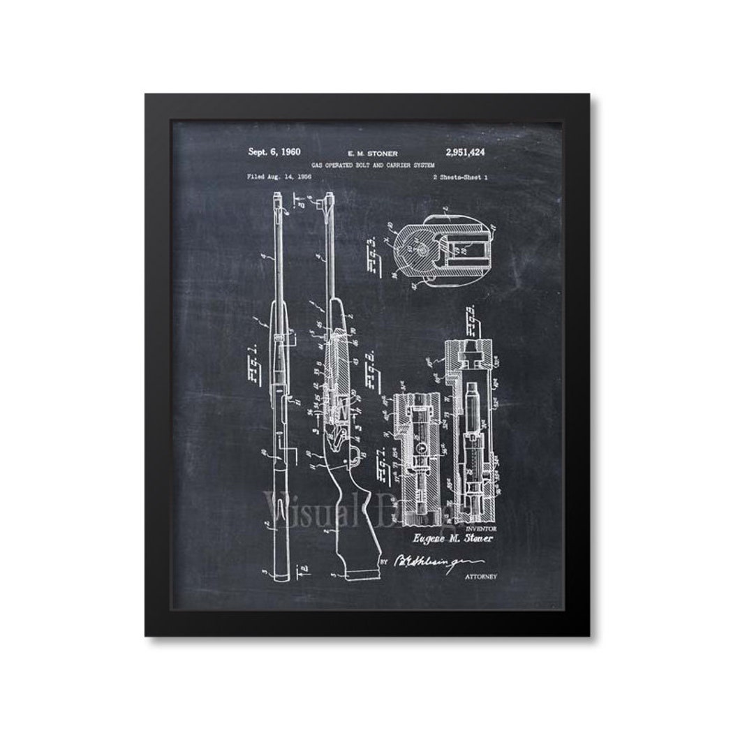 AR-10 Rifle Patent Print - Patent Art Print - Patent Poster - Gun ...