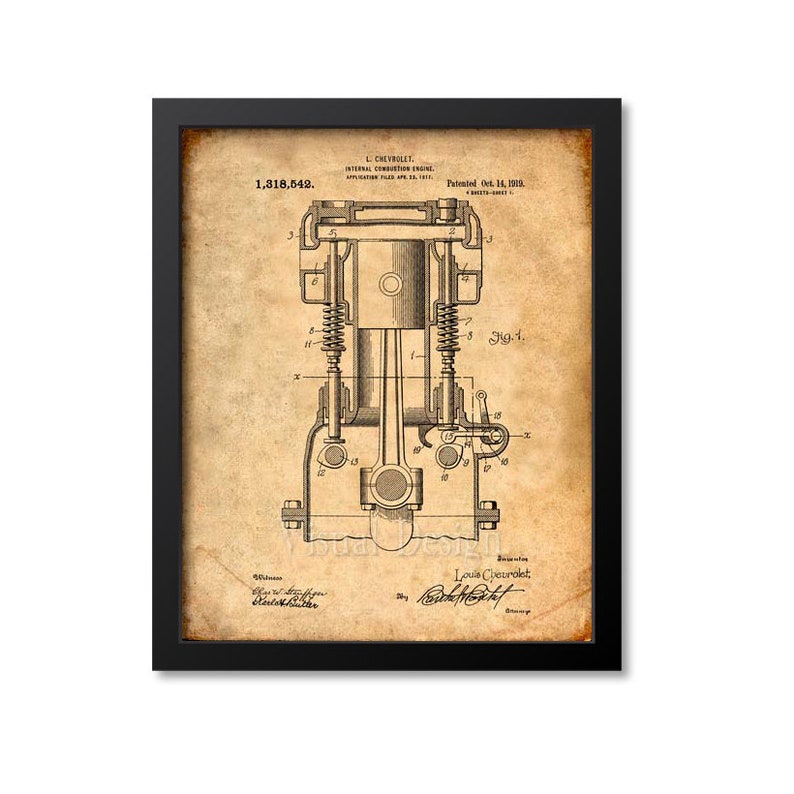 Internal Combustion Engine Patent Print From 1919 Patent Art - Etsy
