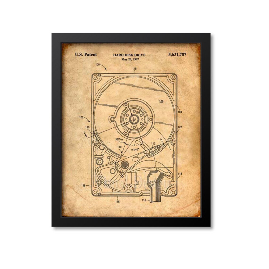 Computer Hard Disk Drive Patent Print Wall Art, Computer Art, Computer ...