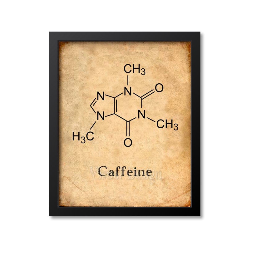 Caffeine Molecule Coffee Art Print Coffee Poster Kitchen - Etsy