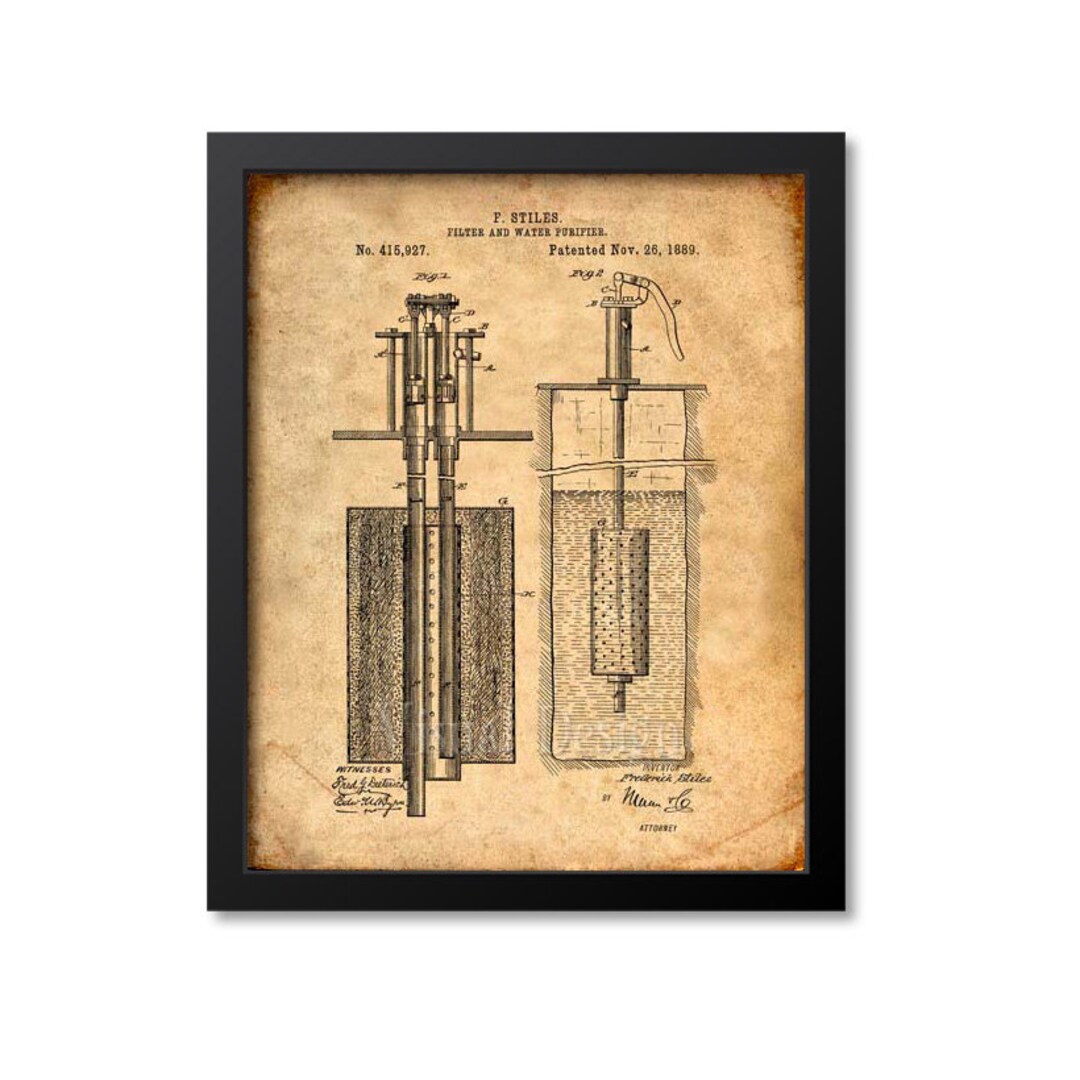 Water Filter Purifier Patent Print Engineer Gift Wall Art - Etsy