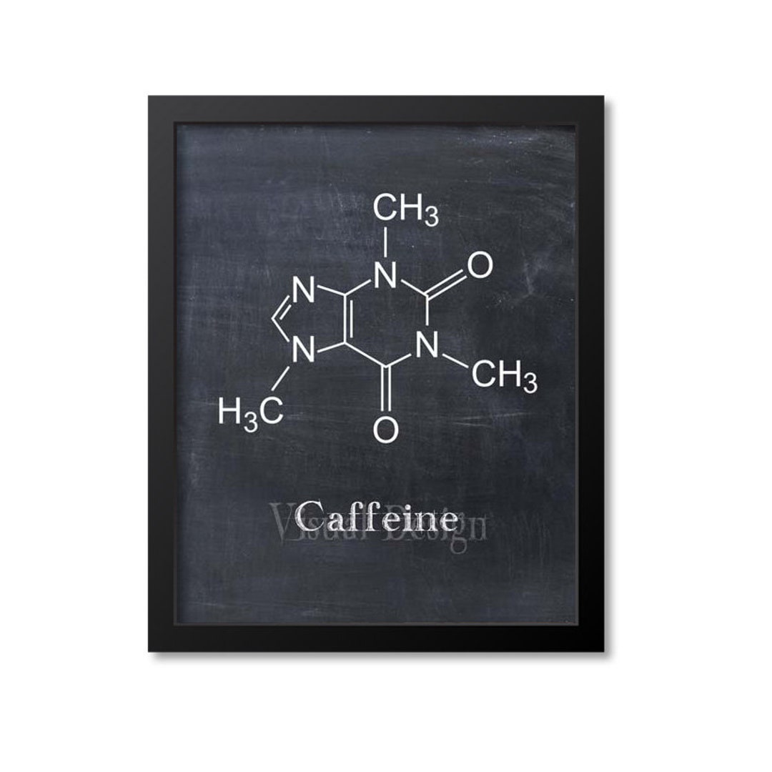 Caffeine Molecule Coffee Art Print, Coffee Poster, Science Wall Art ...