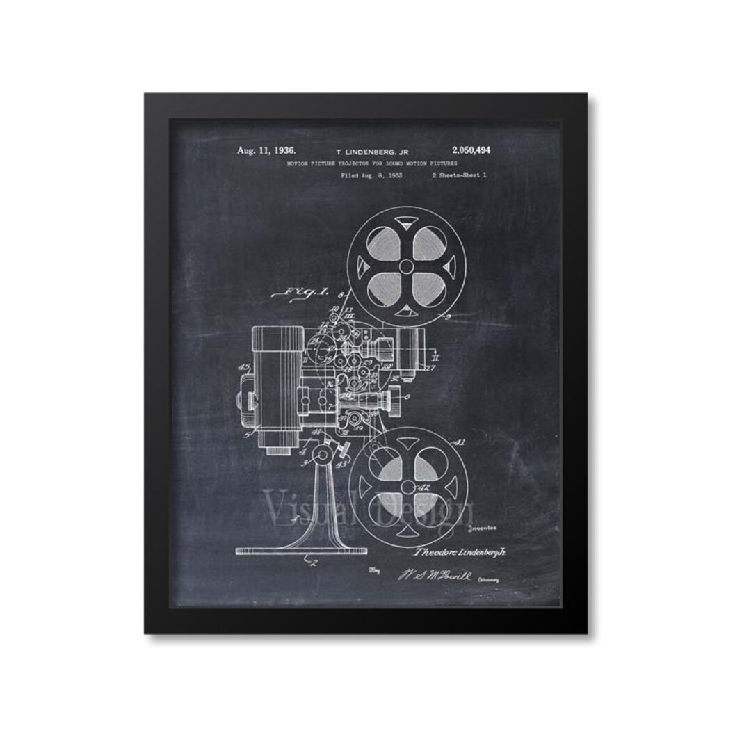 Motion Picture Projector Patent Print, Movie Film Patent Art Print ...