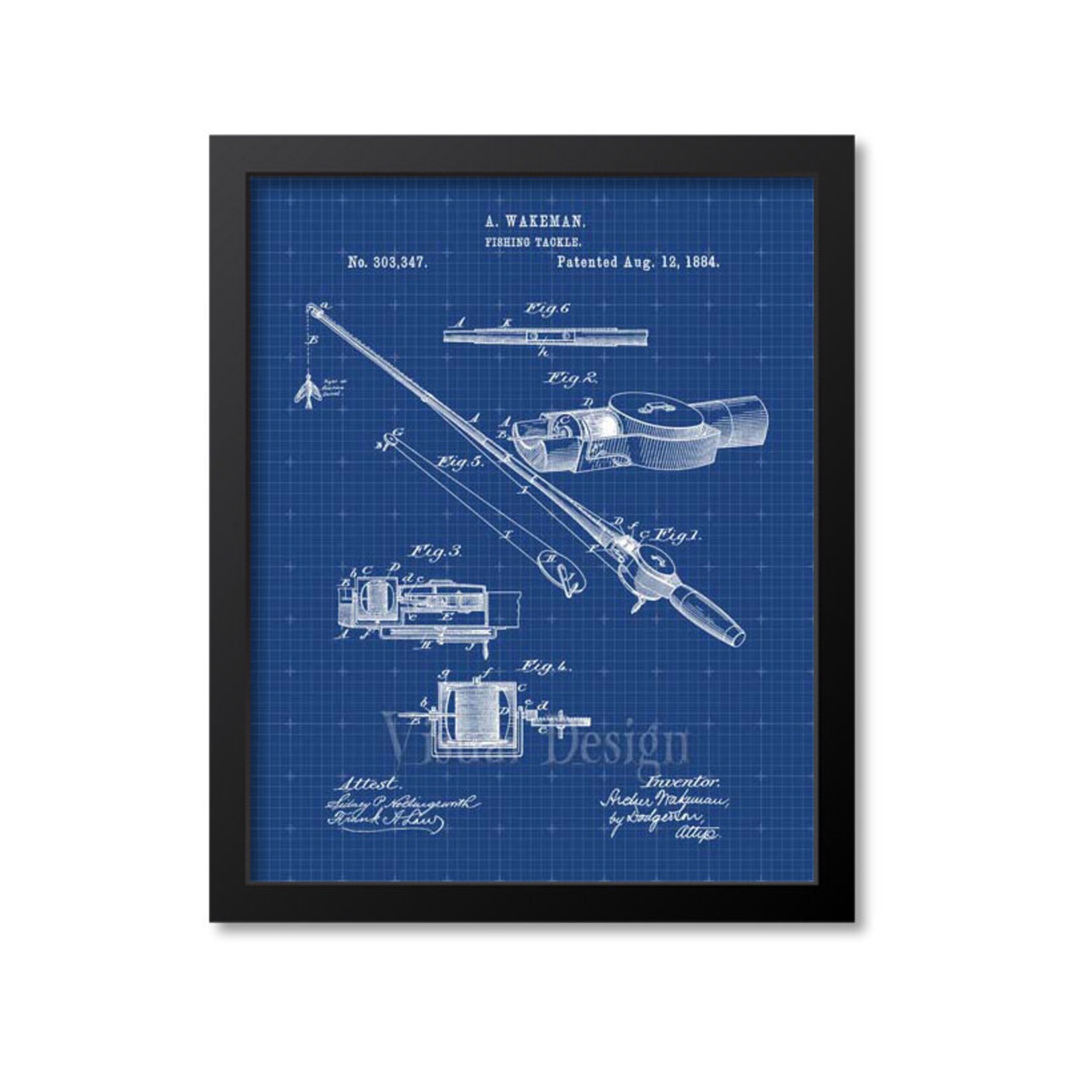 Fly Fishing Rod Wall Art Patent Print Fishing Rod Art Print - Etsy