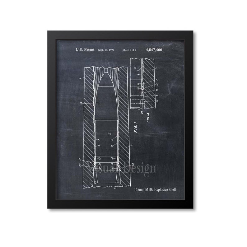 Patent Print 155mm M107 Explosive Shell Patent Art Print - Etsy