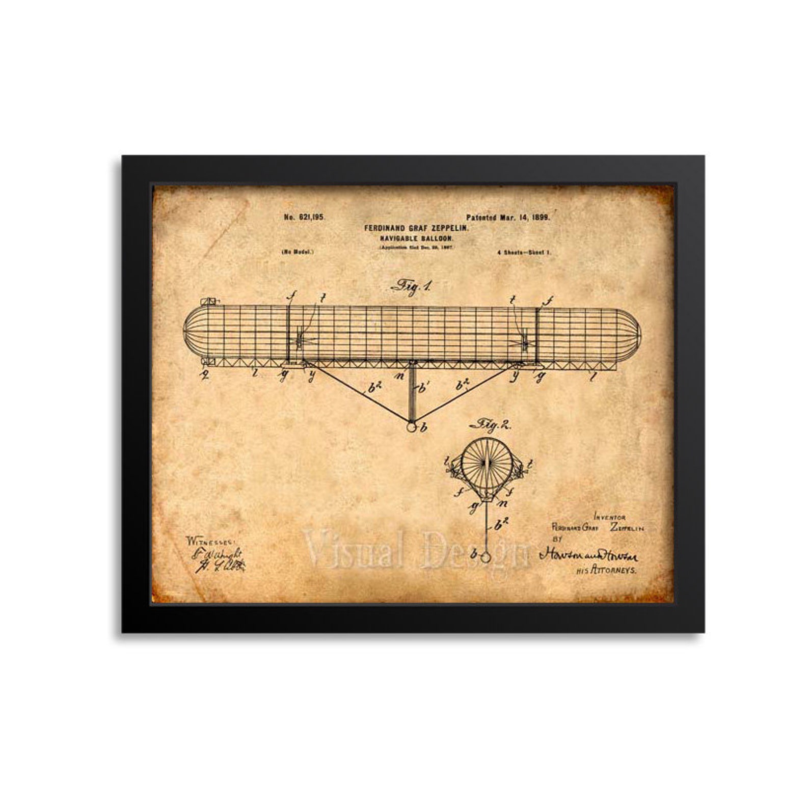 Zeppelin Patent Print Wall Art | Etsy