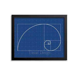 Fibonacci Spiral Wall Art Poster, Mathematics Fibonacci Numbers ...