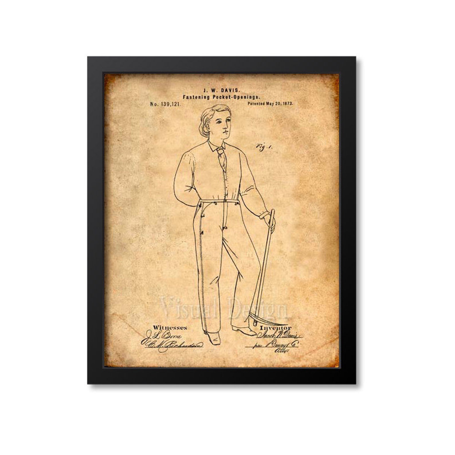Blue Jeans Patent Print From 1873 Patent Art Print Patent - Etsy
