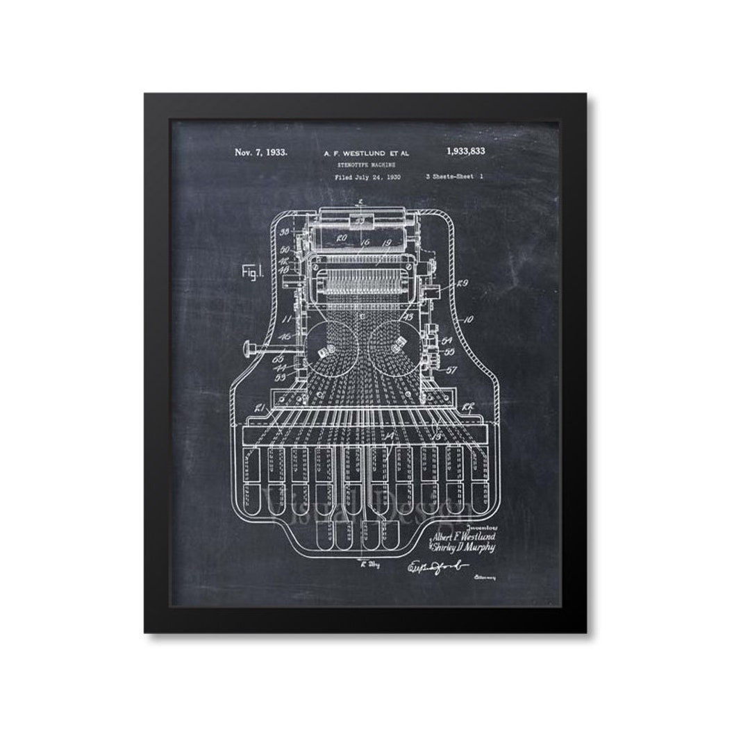 Court Reporter Stenotype Patent Print, Stenotype Patent Art, Stenograph ...