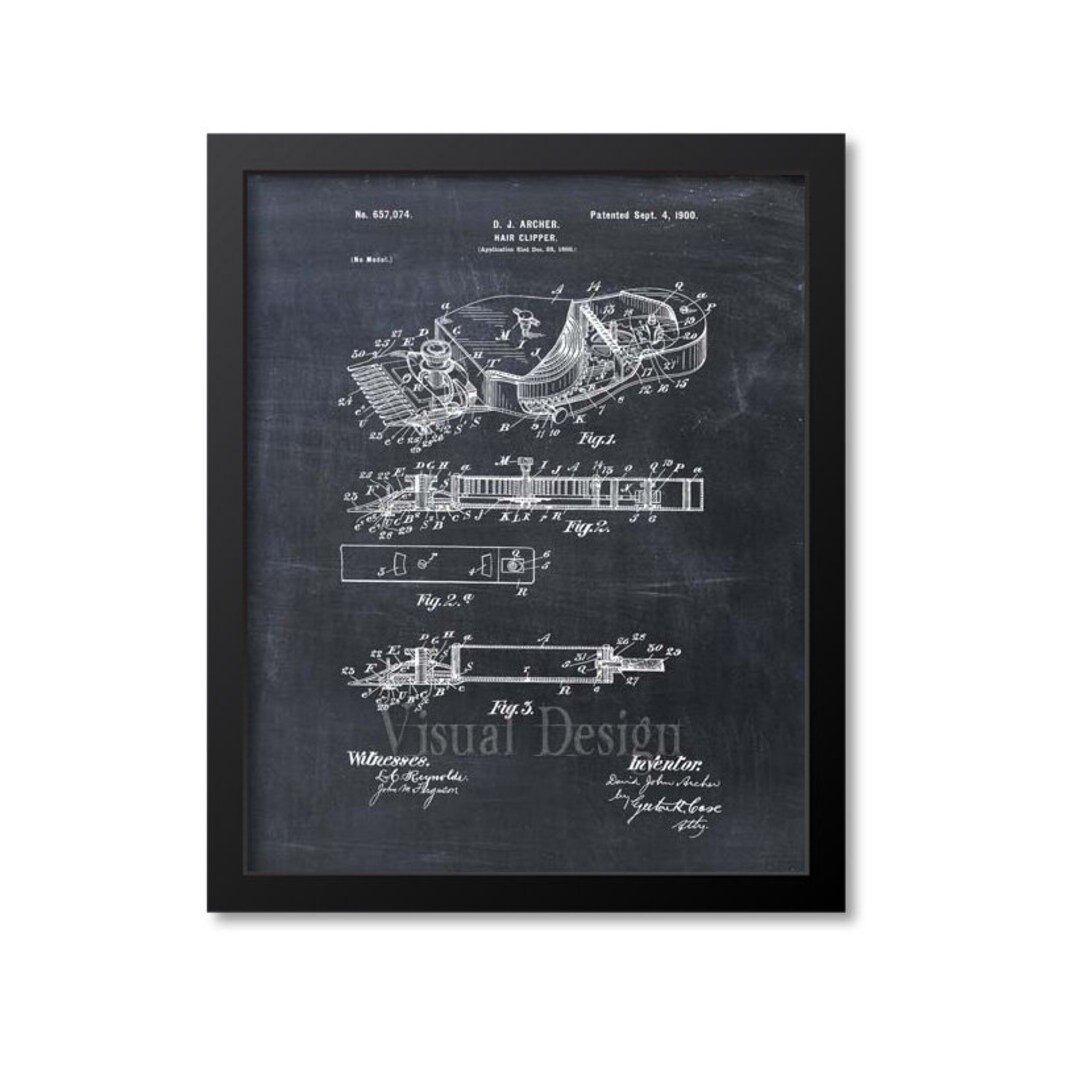 Barber's Hair Clipper Patent Print - Patent Art Print - Patent Poster ...