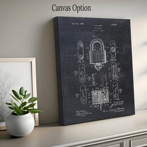 Lock Patent Print Lock Art Print Locksmith - Etsy