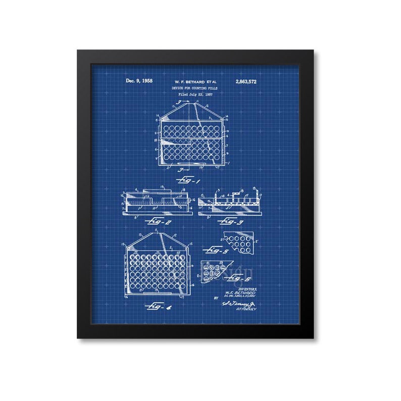 Device for Counting Pills Patent Print Patent Art Print - Etsy