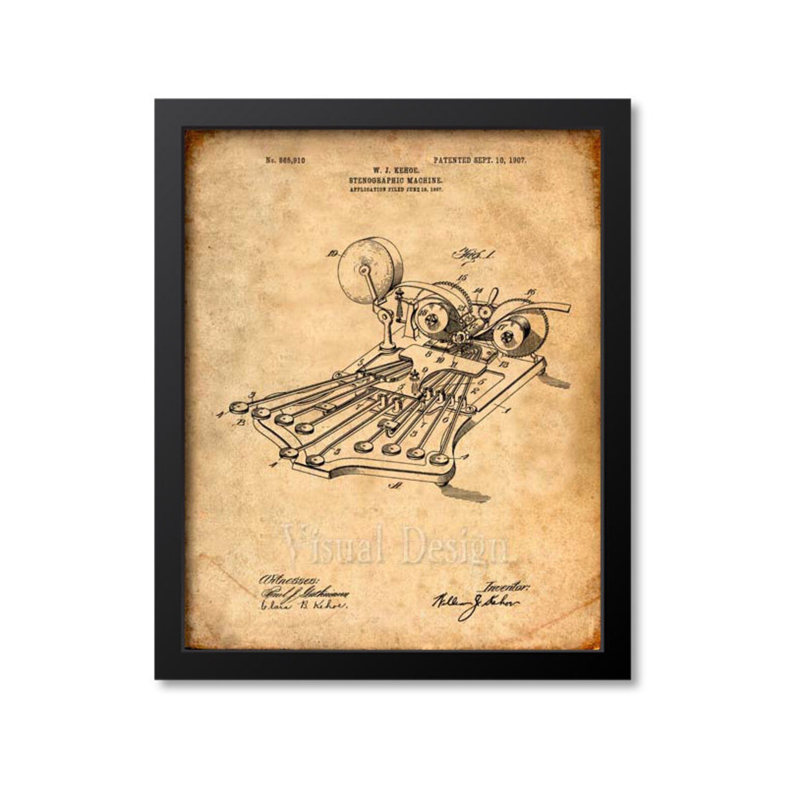Court Reporter Stenotype Patent Print, Stenotype Patent Art, Stenograph ...