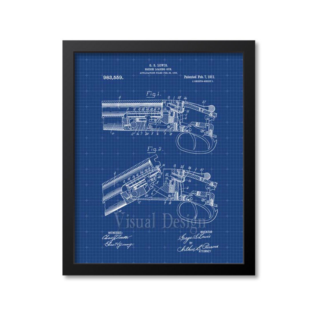 Breech Loading Gun Patent Art Print Patent Poster Gun | Etsy