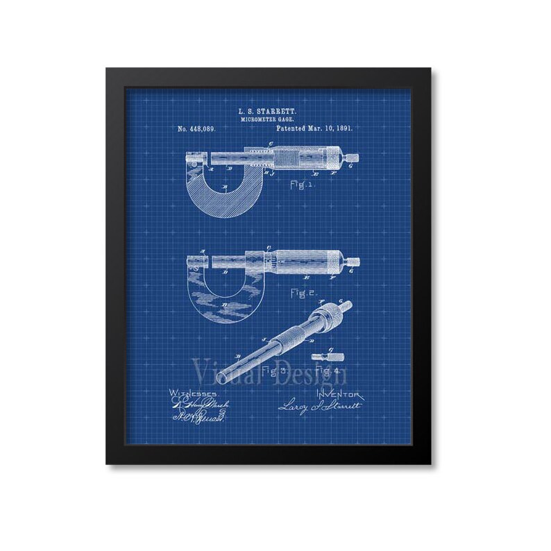Micrometer Gage Patent Print, Engineer Gift Micrometer Wall Art - Etsy