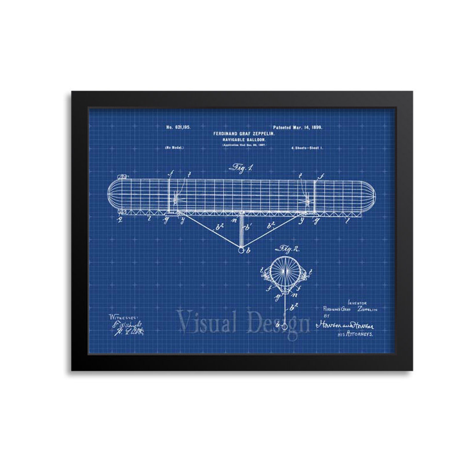 Zeppelin Patent Print Wall Art | Etsy