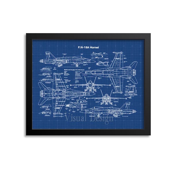 F18 Hornet Navy Blueprint - Etsy