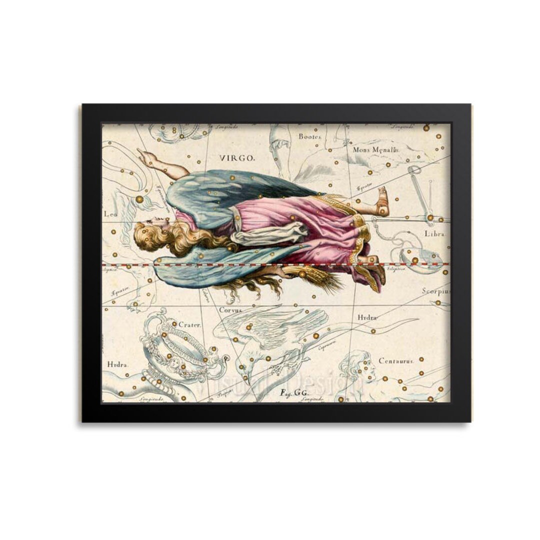 Virgo Zodiac Print Wall Art, Constellation Map, Astrology - Etsy
