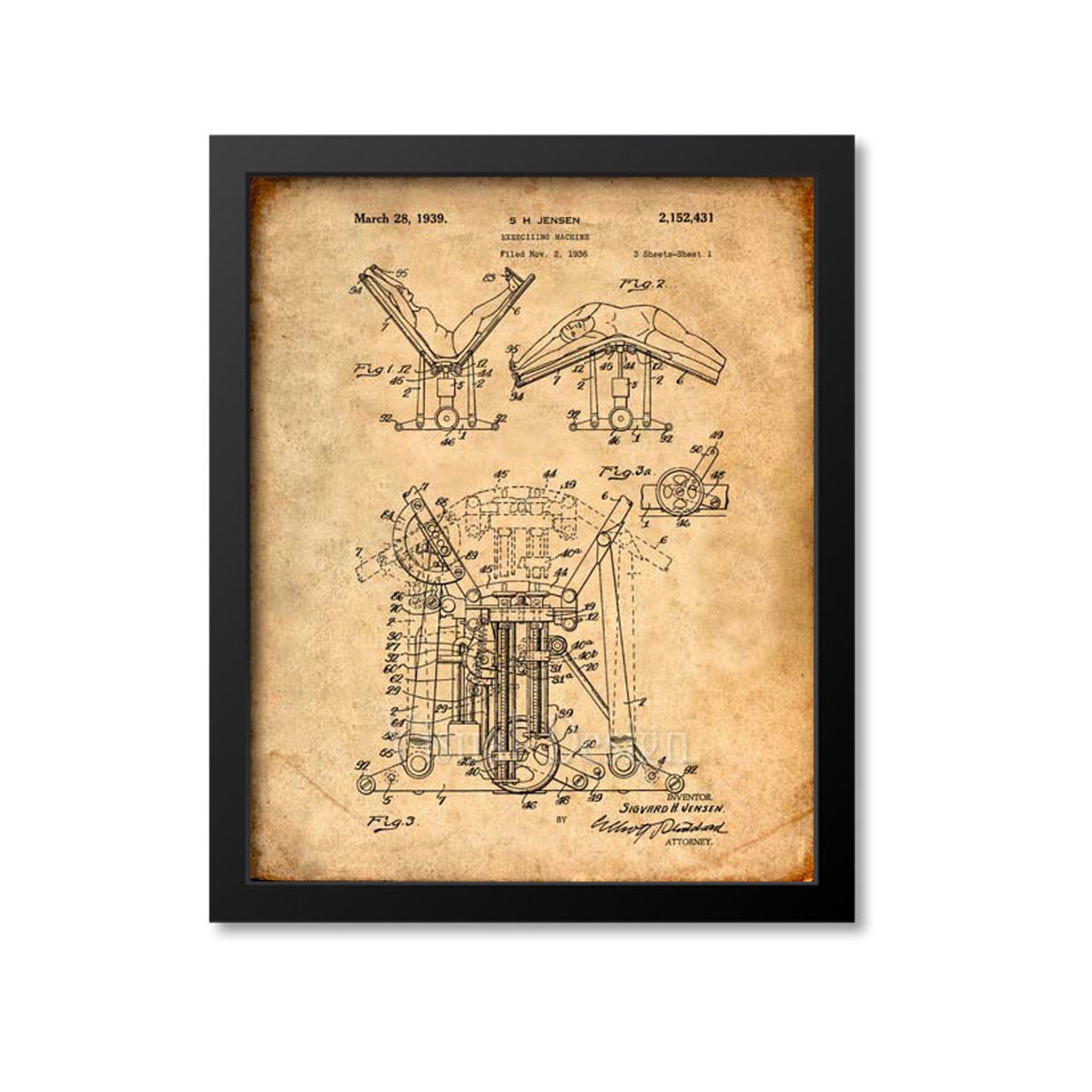 Exercising Machine Patent Print Art - Etsy
