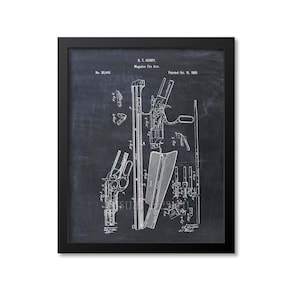 Winchester Repeating Rifle Patent Print Wall Art, Gun Decor - Etsy