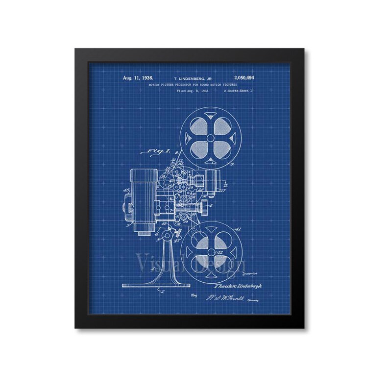 Motion Picture Projector Patent Print, Movie Film Patent Art Print ...