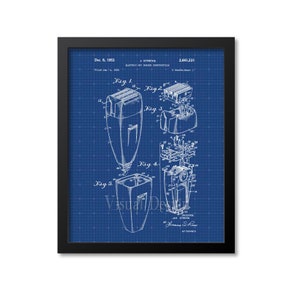 Electric Shaving Razor Patent Print, Electric Razor Patent Art Print ...