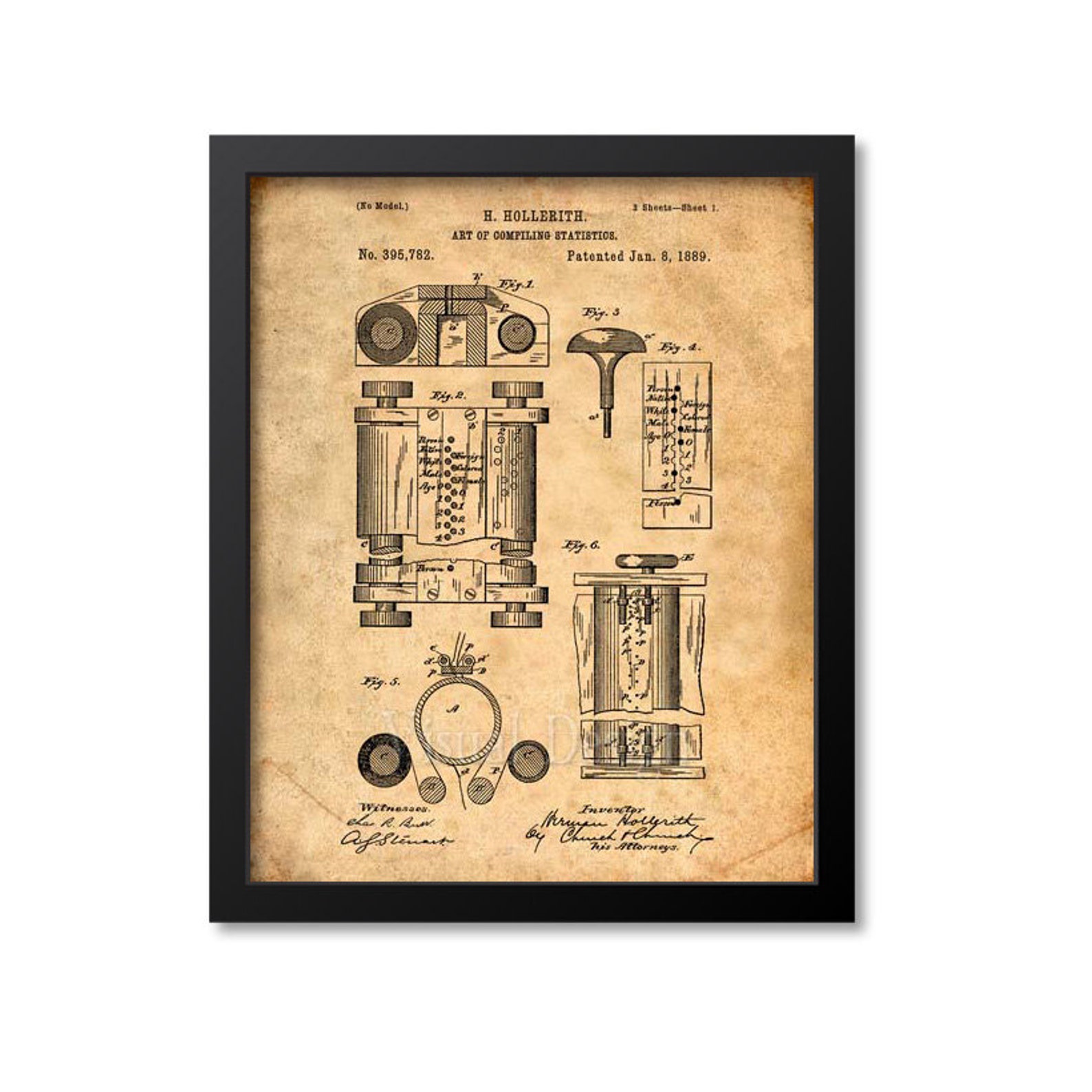 First Computer Patent Print in 1889 Patent Art Print - Etsy