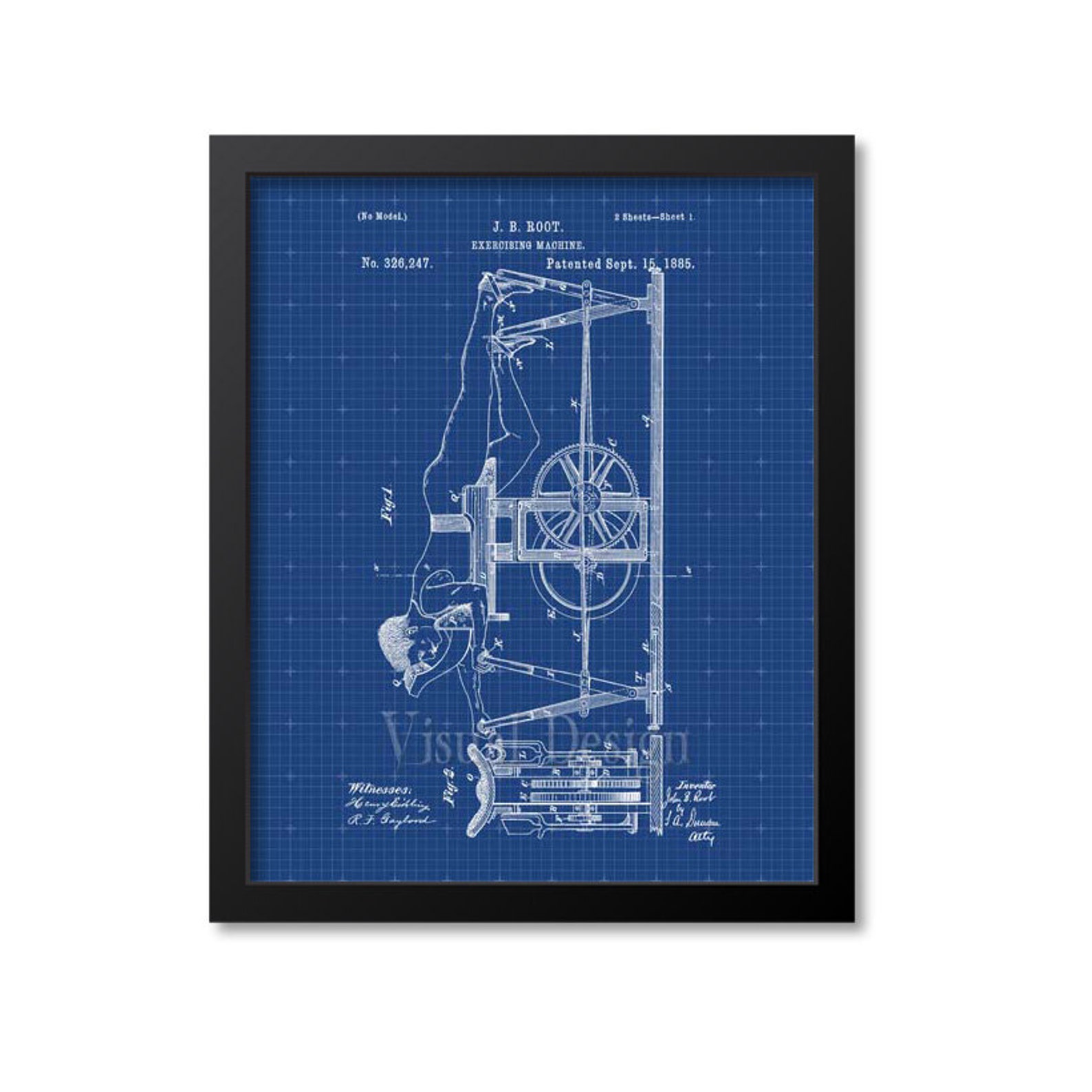 Exercising Machine Patent Print Art Gym Decor | Etsy