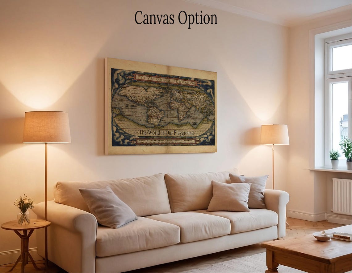The World is Our Playground - Art Print Quote Vintage World Map ...