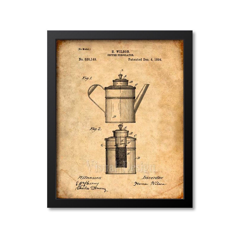 Patent Print - Coffee Pot Patent Art Print Patent Poster - Kitchen Wall ...