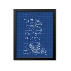 Catcher's Mask Patent Art Print Baseball Coach Gift 1907 - Etsy