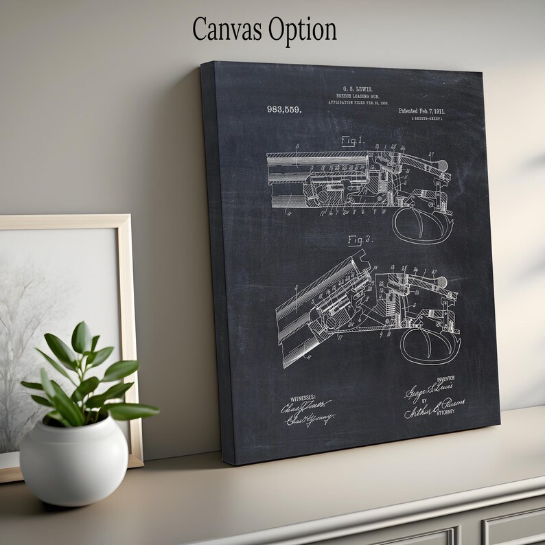 Breech Loading Gun Patent Art Print - Patent Poster - Gun - Firearm ...