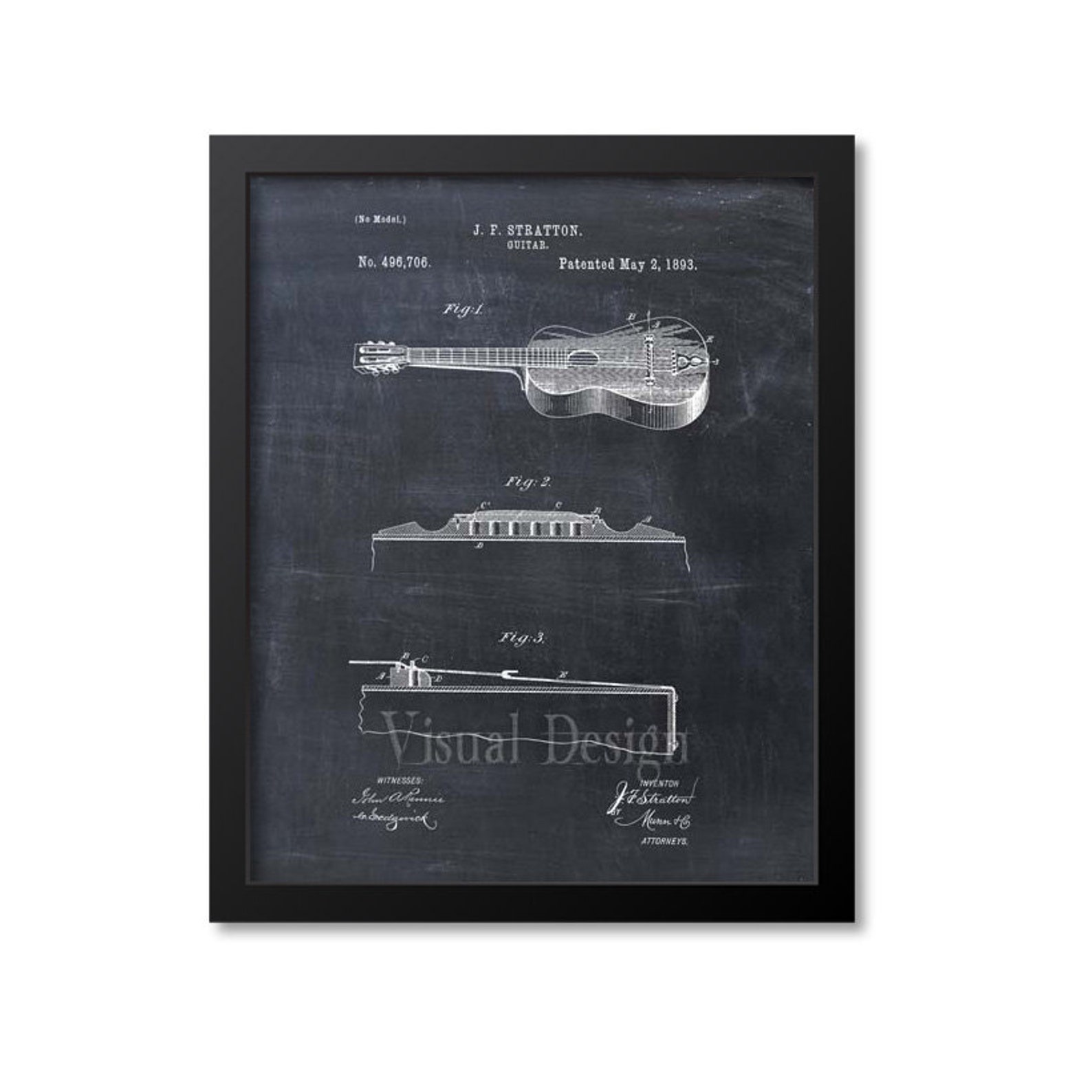Acoustic Guitar Patent Print Guitar Patent Art Print Guitar | Etsy