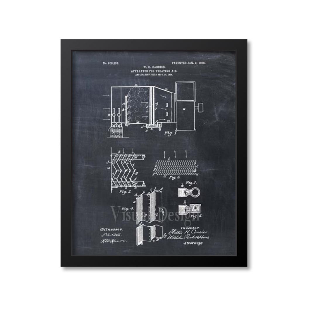 Air Conditioning Patent Print From 1906 - Patent Art Print - Patent ...