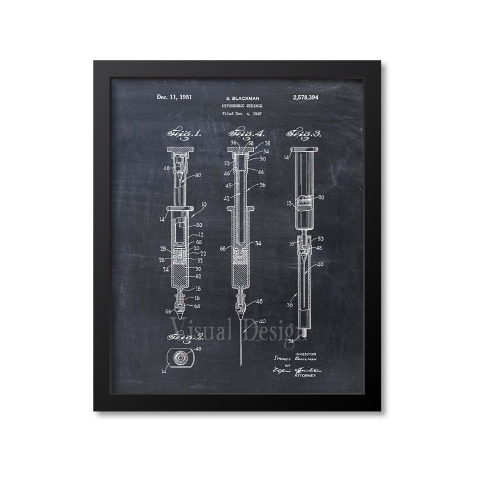 Hypodermic Syringe Patent Print - Patent Art Print - Patent Poster ...