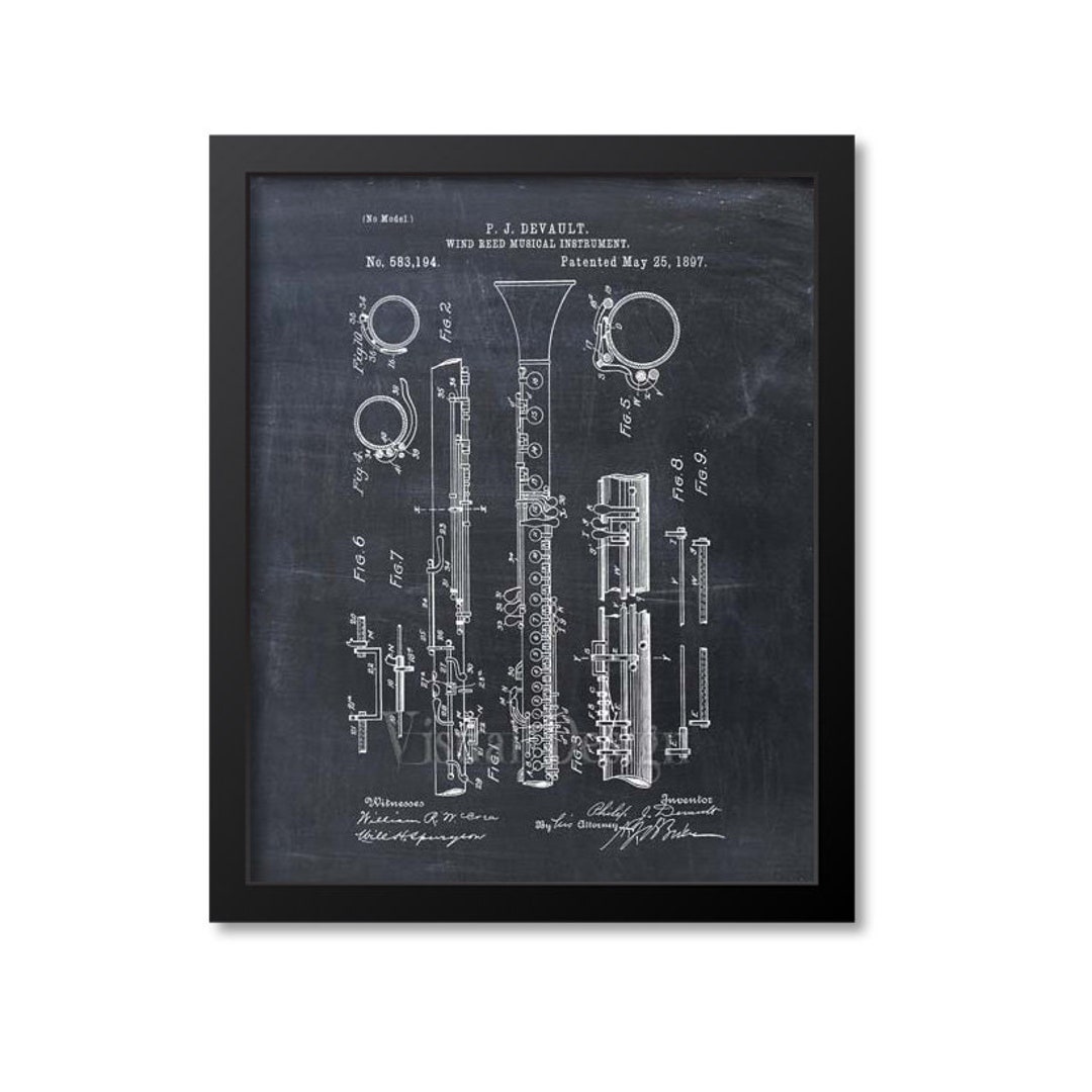 Clarinet Patent Print, Clarinet Patent Art Print, Clarinet Wall Art - Etsy